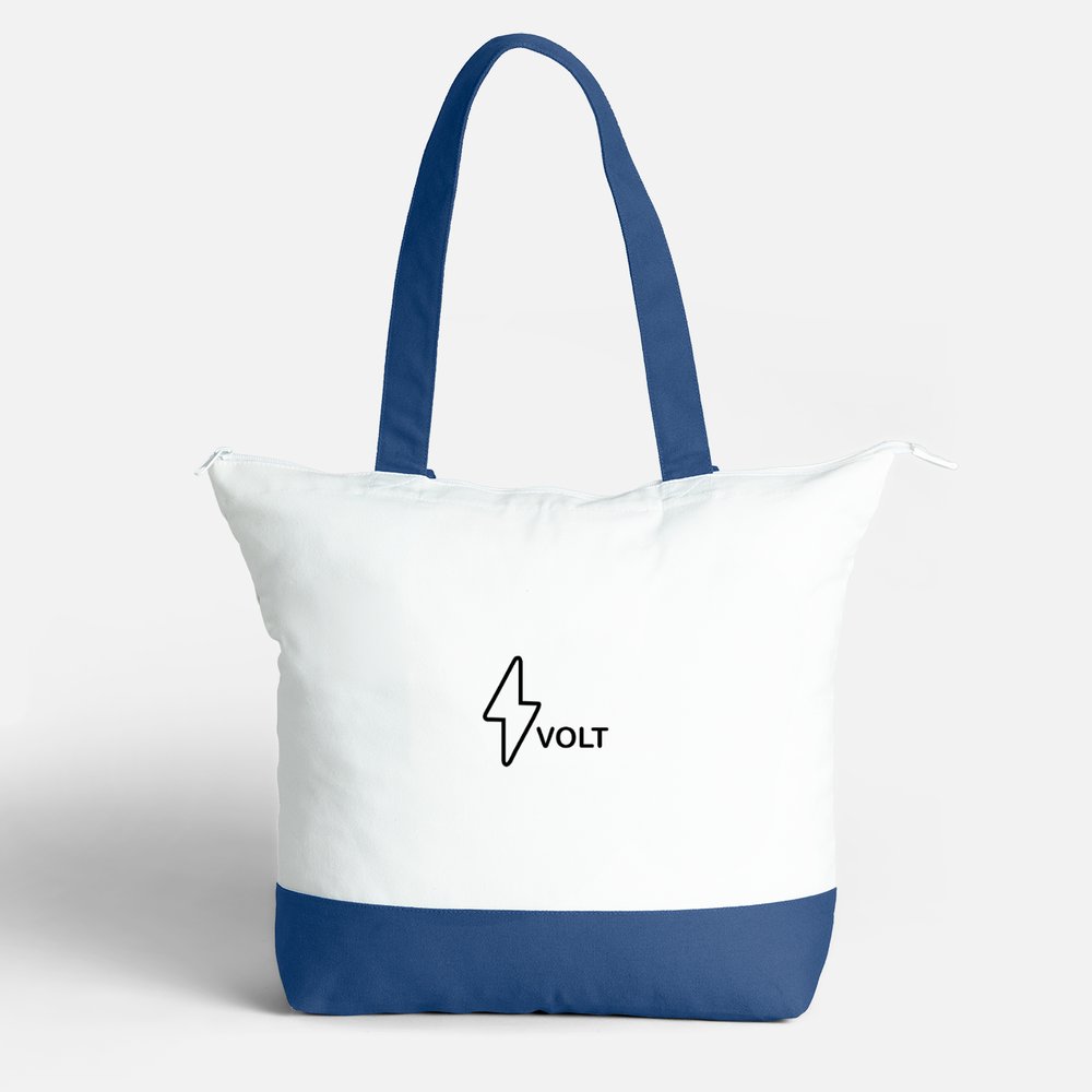 Large Zip Cotton Tote Bag - VOLT WORKWEAR